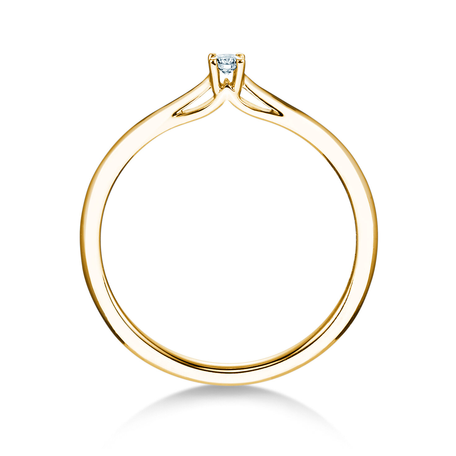 Engagement ring Heaven 4 in 18K yellow gold with diamond 0.07ct H/SI