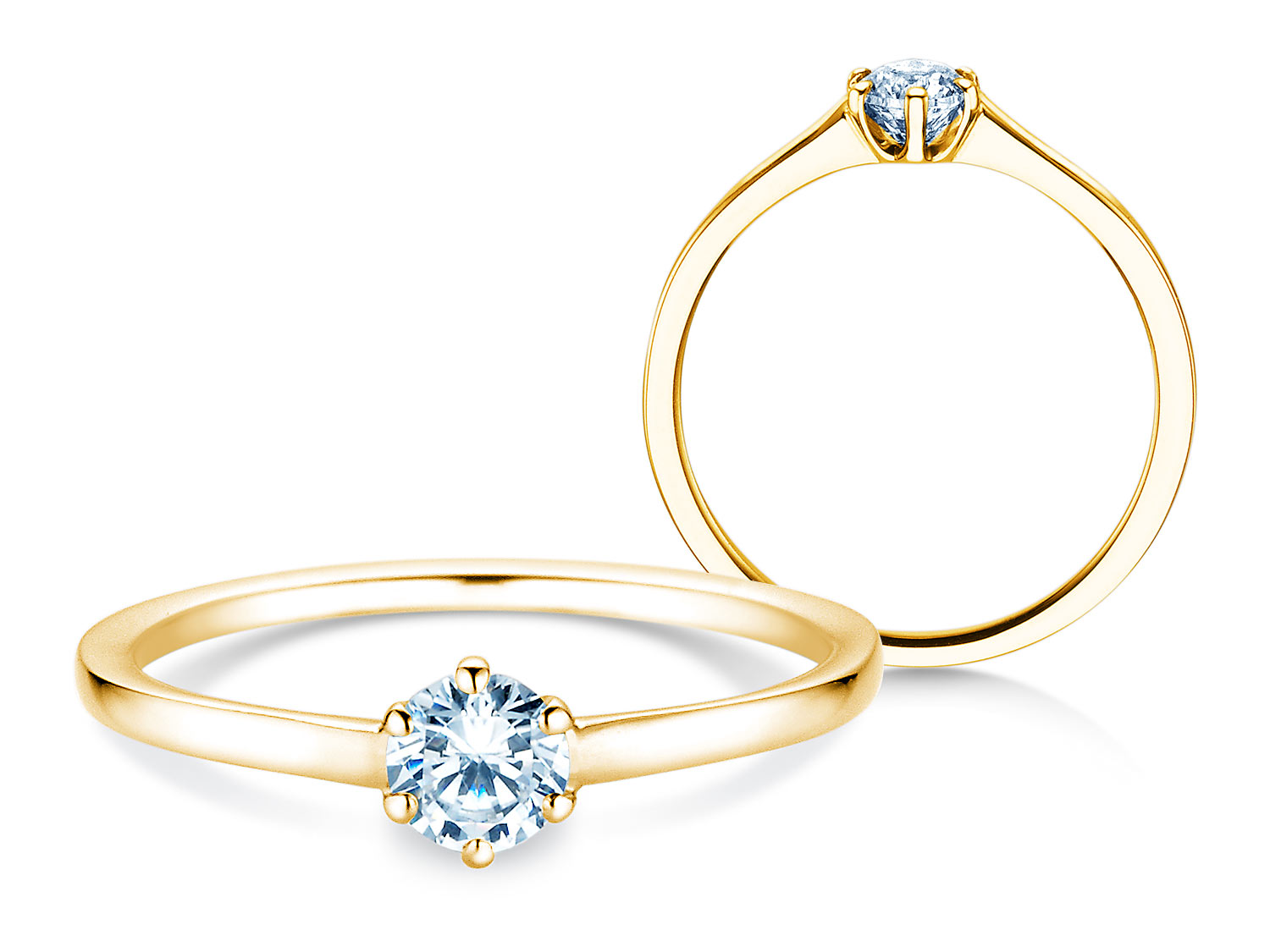Engagement ring Madison in 18K yellow gold with diamond 0.25ct G/IF