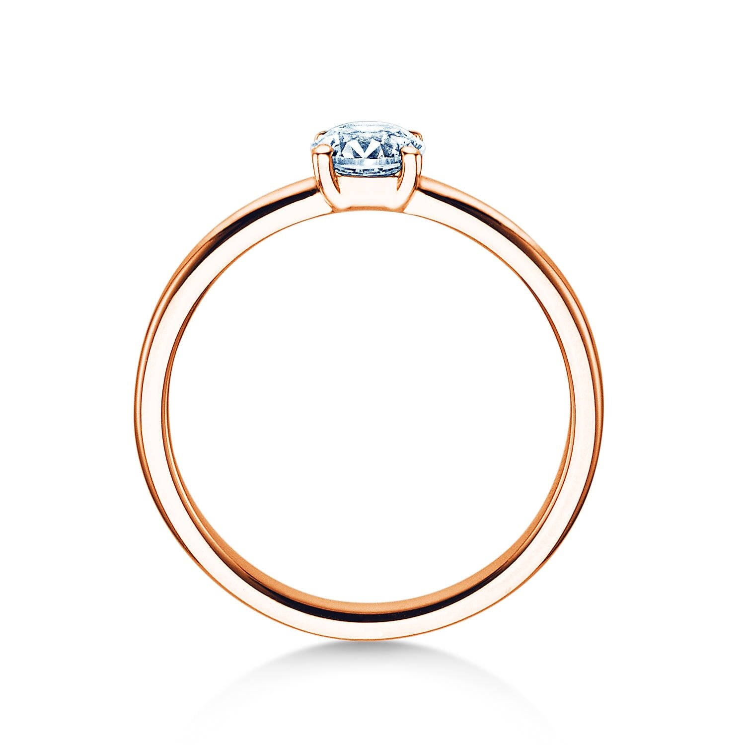 Engagement ring Pure in 9K rosé gold with diamond 0.50ct H/SI
